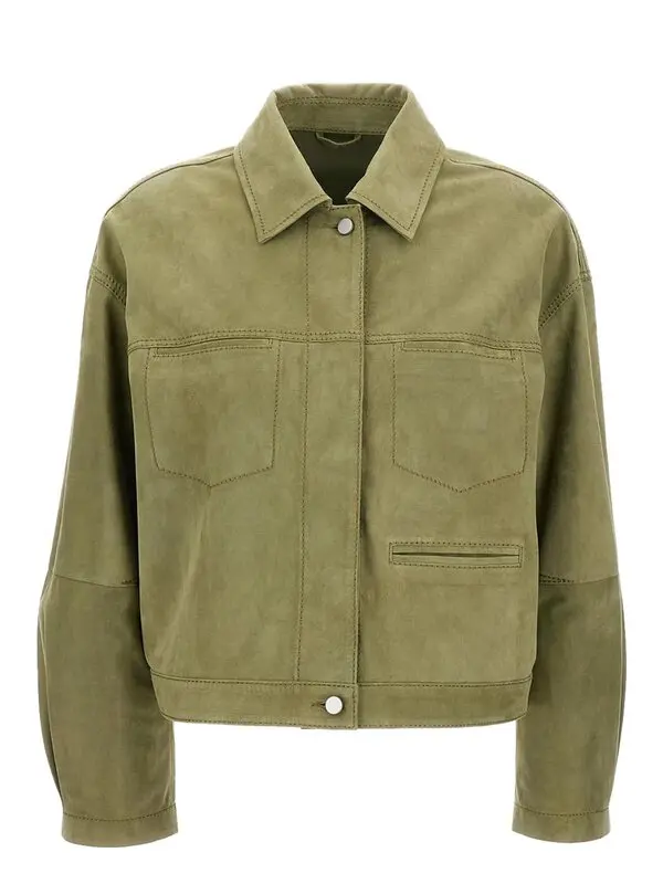 DESA 1972 Leather Denim Jacket - Green