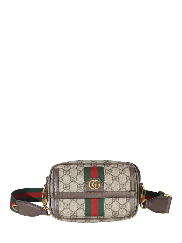 Gucci Gg Supreme Canvas Ophidia Mini Crossbody Bag - Brown