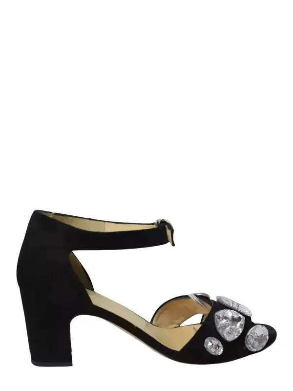 Bionda Castana Crystal-embellished Block Heel Sandals - Black