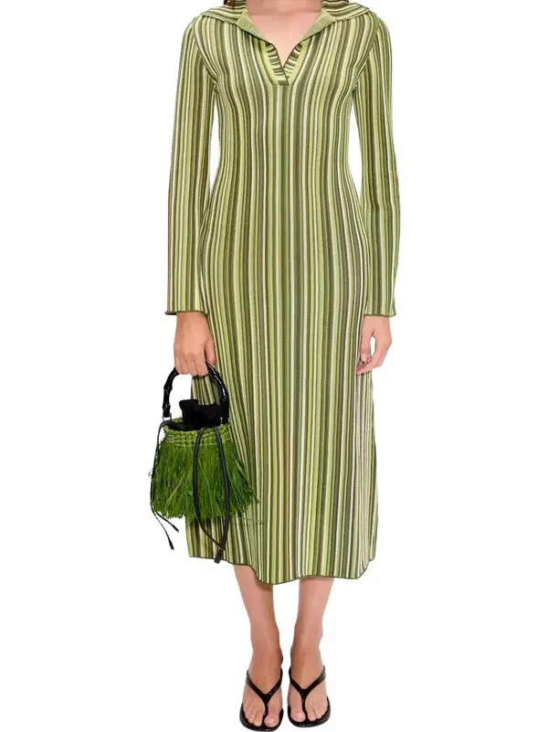 SIMONMILLER Striped Midi Dress - Green