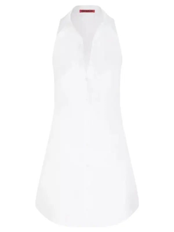 SIMONMILLER Loch Collared Sleeveless Mini Dress - White