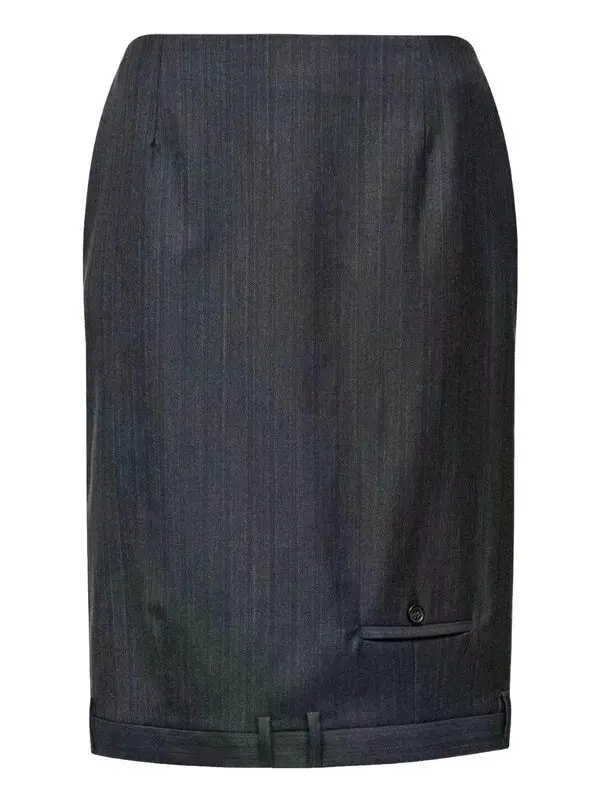 MAISON MARGIELA Pinstripe Pocket Midi Skirt - Grey