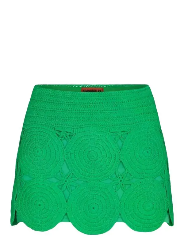 SIMONMILLER Crochet Appliqué Mini Skirt - Green