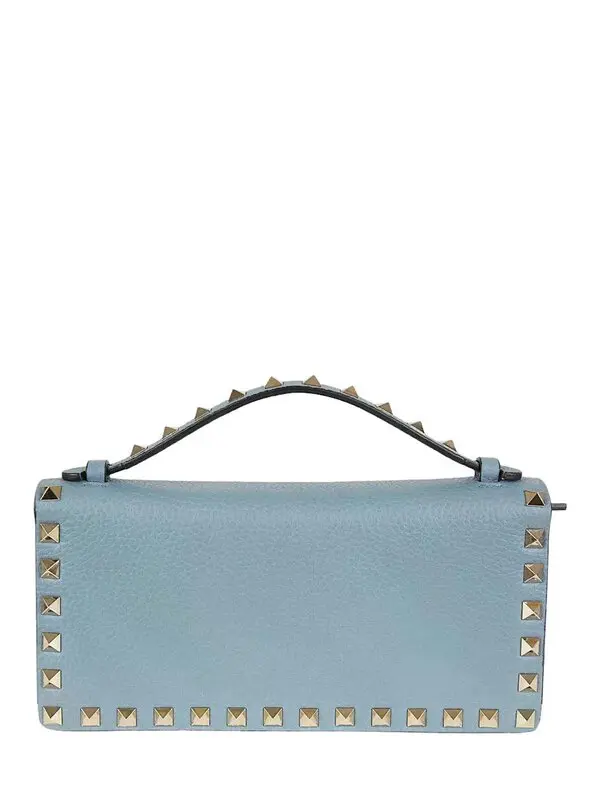 Valentino Garavani Rockstud Leather Clutch - Blue