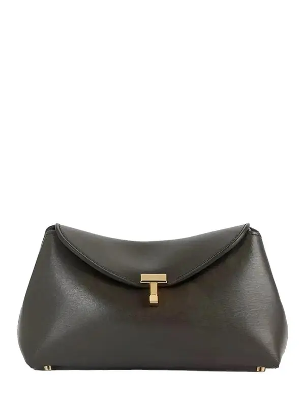 TOTEME Mini T-lock Leather Clutch - Brown
