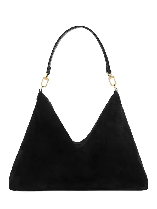 TOTEME Medium Bevel Suede Shoulder Bag - Black