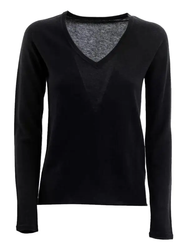 Majestic Filatures V-neck Knitwear - Black