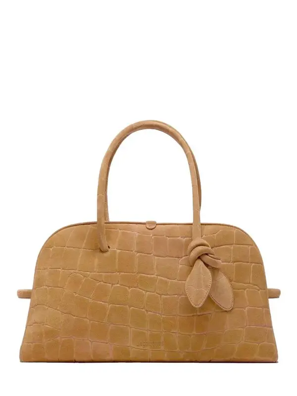 Jacquemus Knotted Reptile-effect Tote - Neutrals