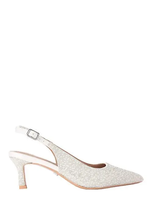 Carvela Corletta Pearl-embellished Slingback Courts - White