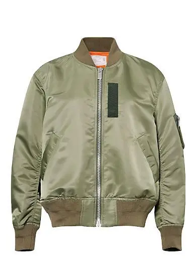 Sacai Relaxed-fit Ruched-sleeves Shell Jacket - Khaki