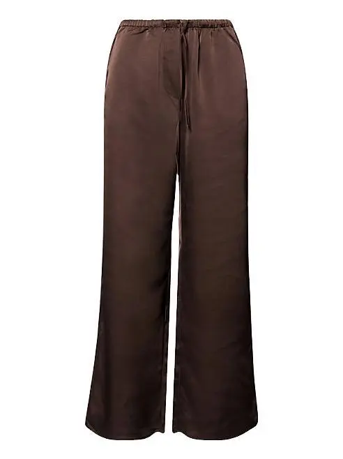 PRETTY LAVISH Wide-leg Woven Trousers - Brown