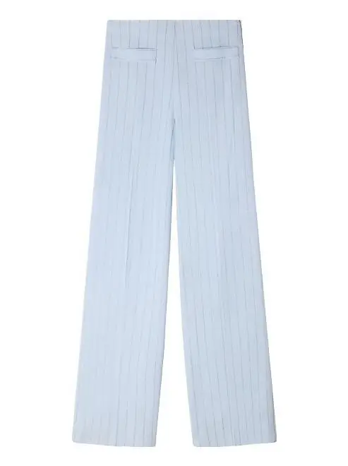Sandro Striped Sequin-embellished Trousers - Sky Blue