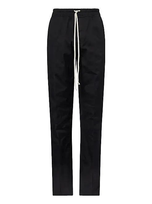 Rick Owens Dietrich Drawstring-waist Stretch-cotton Trousers - Black
