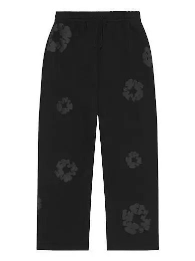 DENIM TEARS Mono Cotton Wreath Baggy Sweatpants - Black