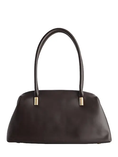 VERAFIED Club Leather Shoulder Bag - Chocolate