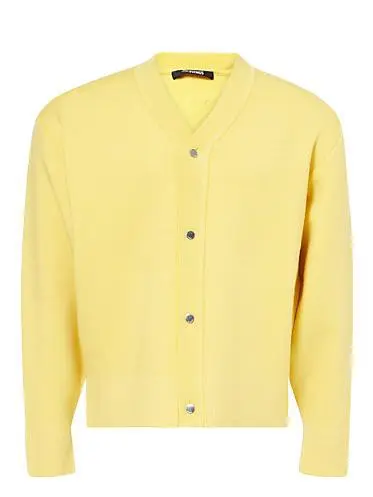 Jacquemus Doppio Knitted Merino-wool Cardigan - Yellow