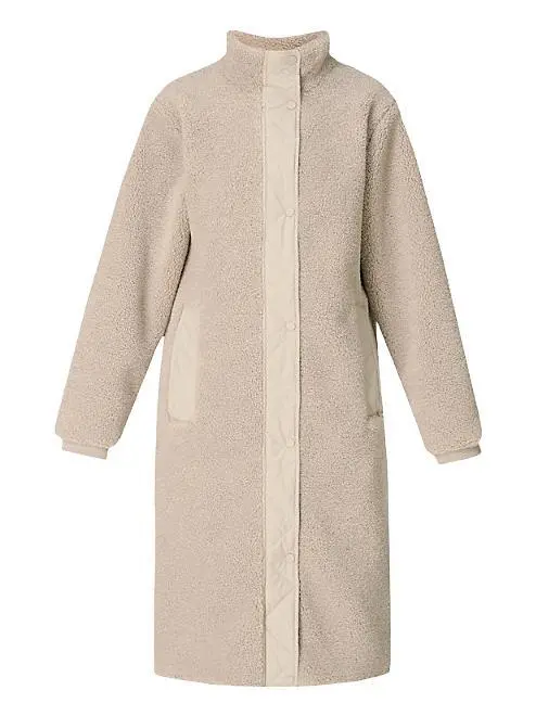 Sweaty Betty Relaxed Fit Sherpa Texture Coat - Dusk Beige