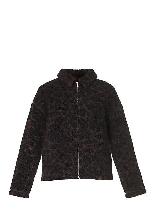 Sweaty Betty Leopard-print Fleece Jacket - Brown Leopard Print