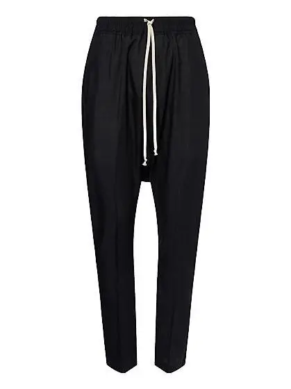 Rick Owens Lightweight Tapered-leg Wool Trousers - Black