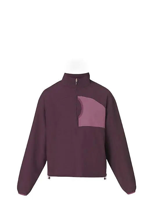 Sweaty Betty Fleece-lined Half-zip Woven Sweatshirt - Neptunepurple Argyle