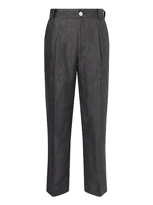 Jacquemus Le Pantalon Croisiére Linen Trousers - Dark Grey