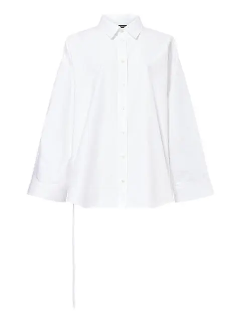 Balenciaga Oversized Lace-up Cotton Shirt - White