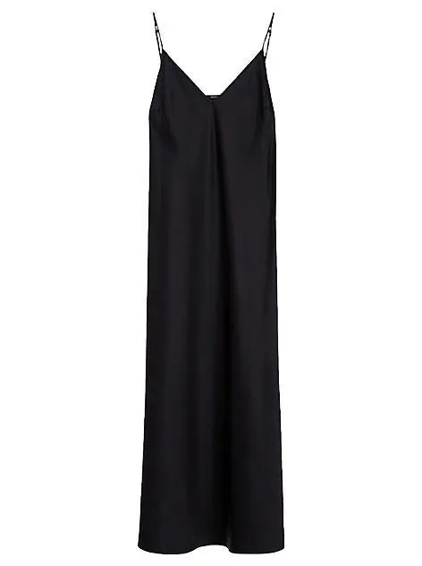 JOSEPH Clea V-neck Silk Midi Dress - Black