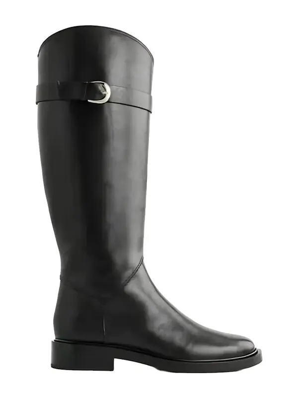 REFORMATION Buckle Knee High Boots - Black