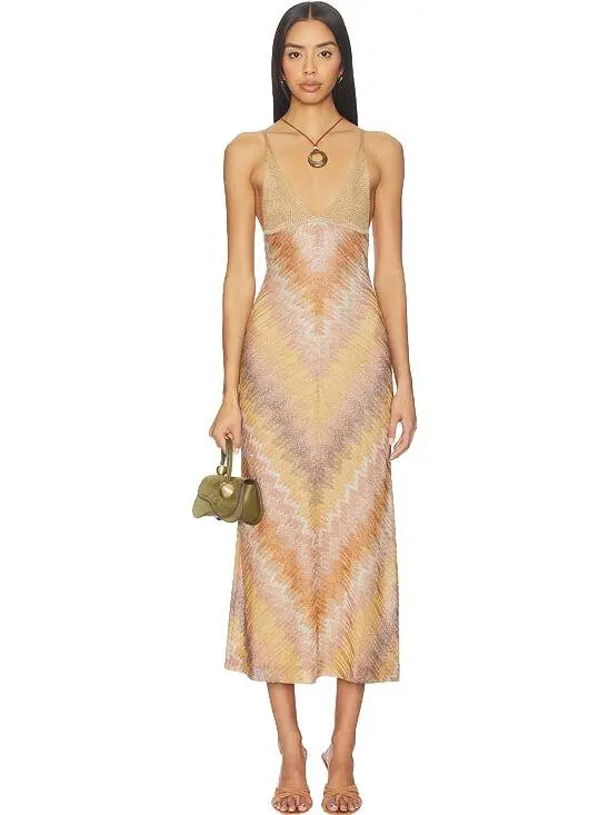 Missoni Sleeveless Long Dress - Gold Tones