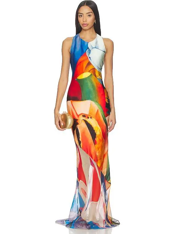 DONDE ESTEBAN Salpicon Long Silk Dress - Multi