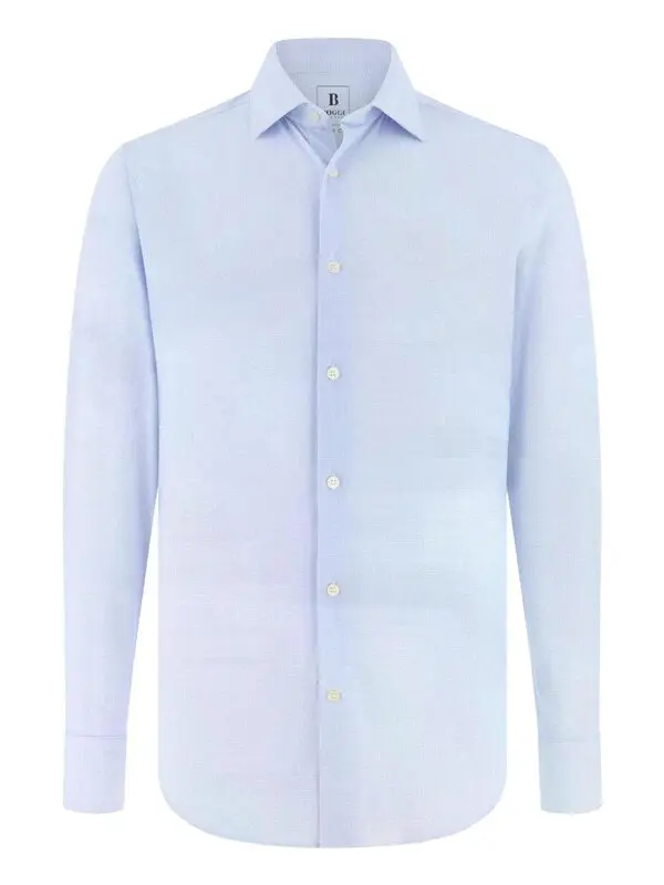 Boggi Milano Slim Fit Stretch Nylon Shirt - Blue
