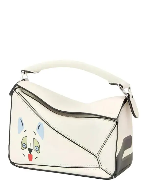 Loewe Mini Puzzle Futurism Cat Tote Bag - Neutrals