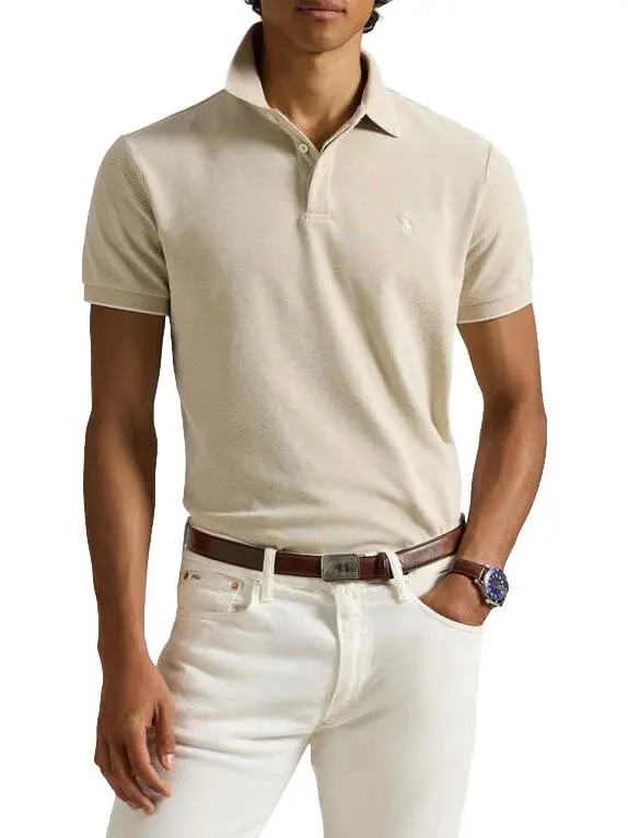 Polo Ralph Lauren Classic Fit Cotton Piqué Polo - Classic Khaki/white