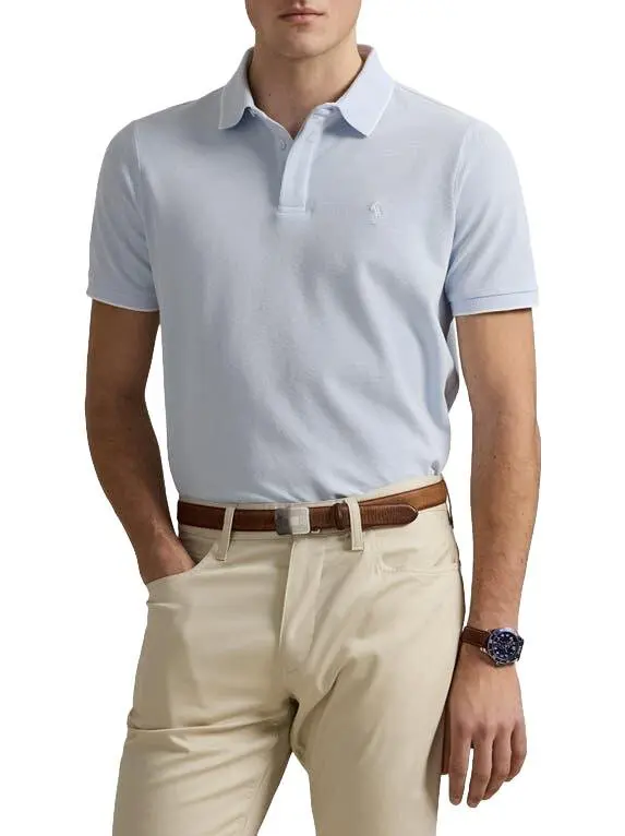 Polo Ralph Lauren Classic Fit Cotton Piqué Polo - Office Blue/white