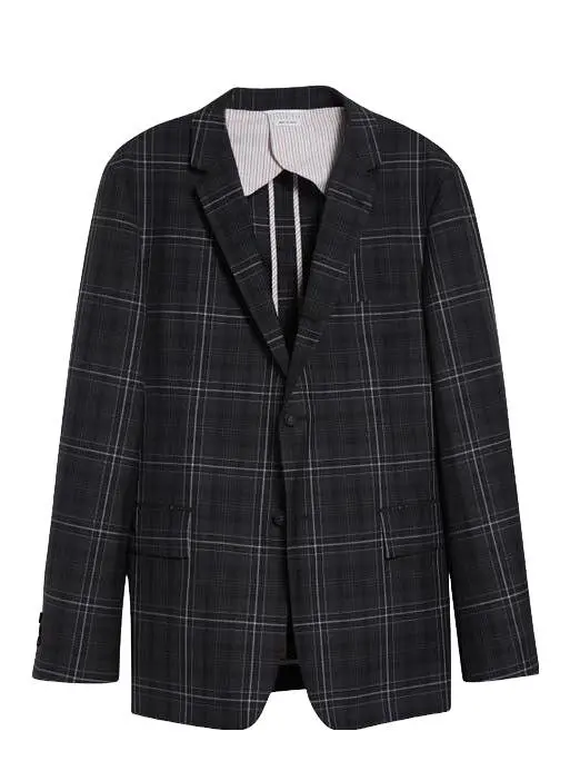Thom Browne Plaid Wool Sport Coat - Black