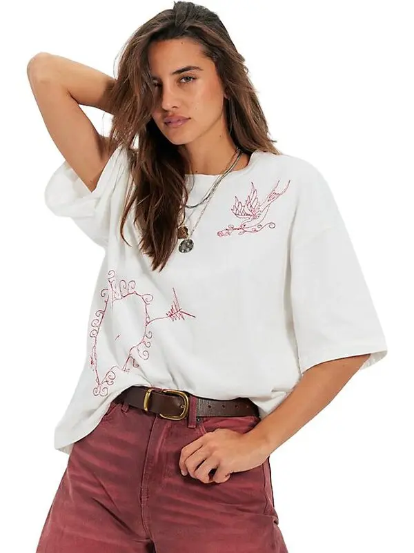 RAGABOND More Amore Embroide Tee - Ivory Combo