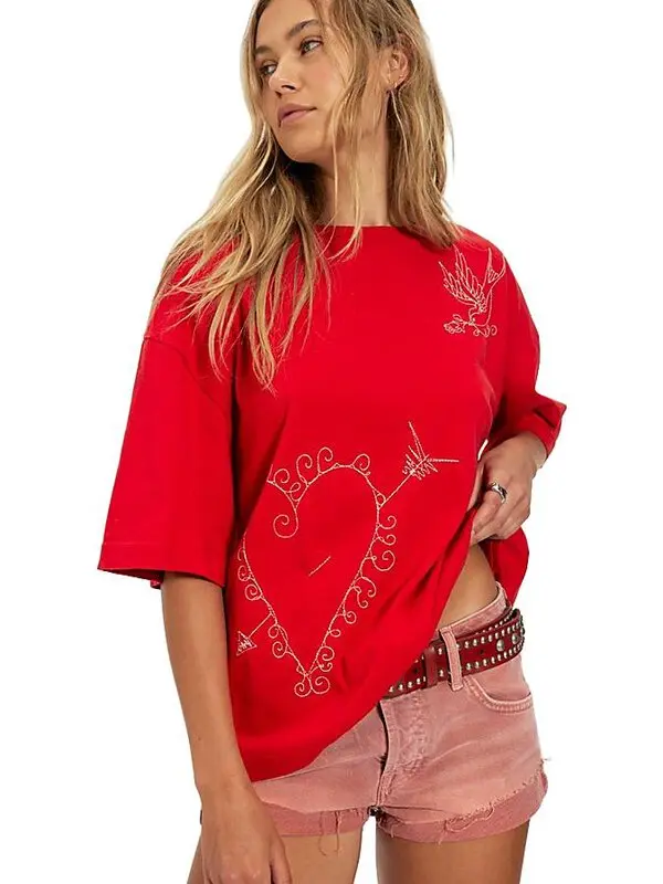 RAGABOND More Amore Embroide Tee - Red