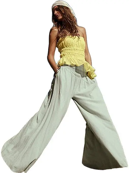 Free People Robin Wide-leg Pants - Seafoam