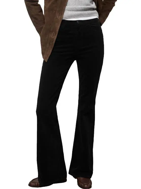 Mango Flare Velvet Jeans - Black