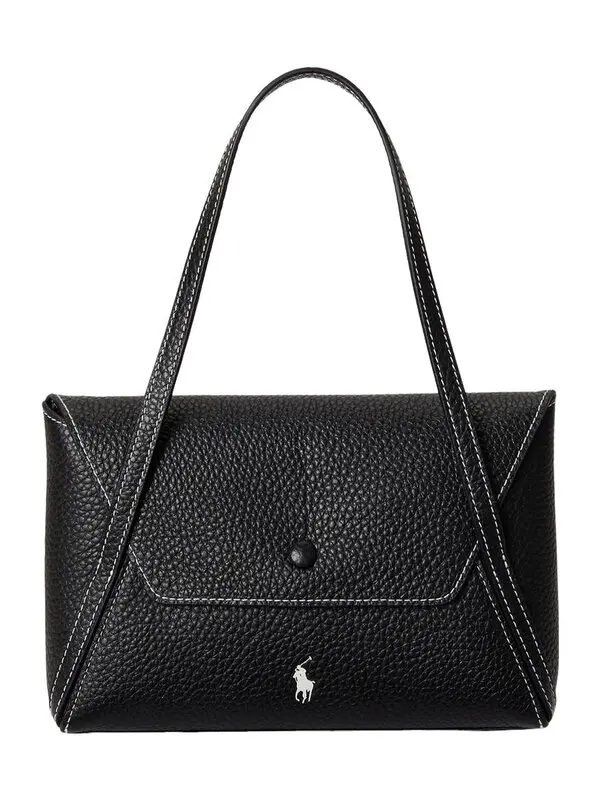 Polo Ralph Lauren Polo Play Pebble Leather Envelope Shoulder Bag - Black