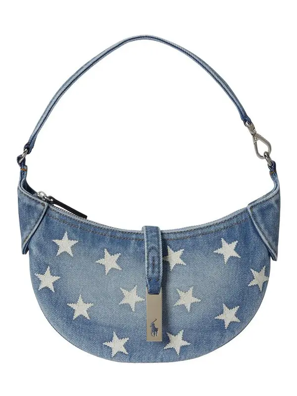 Polo Ralph Lauren Polo Id Star Print Denim Shoulder Bag - Helena Wash