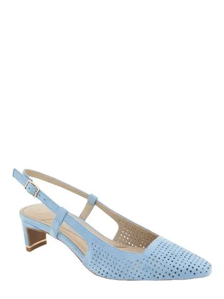 KENNETH COLE Marbella Perf Slingback Pump - Sky Blue Suede