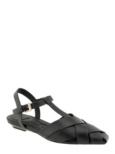 KENNETH COLE Bindy Fisherman Sandal - Black Leather
