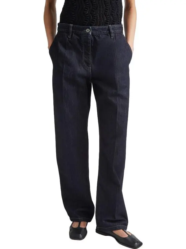 JIL SANDER Pleated Straight-leg Jeans - Magnet