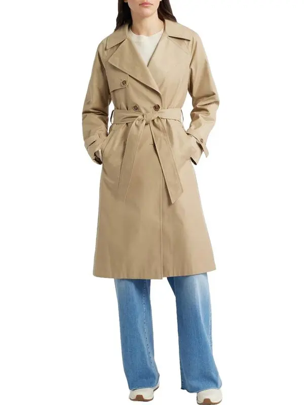 Via Spiga Double-breasted Water-repellent Trench Coat - Summer Camel