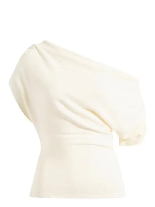 REFORMATION Iris One-shoulder Knit Top - Fior Di Latte