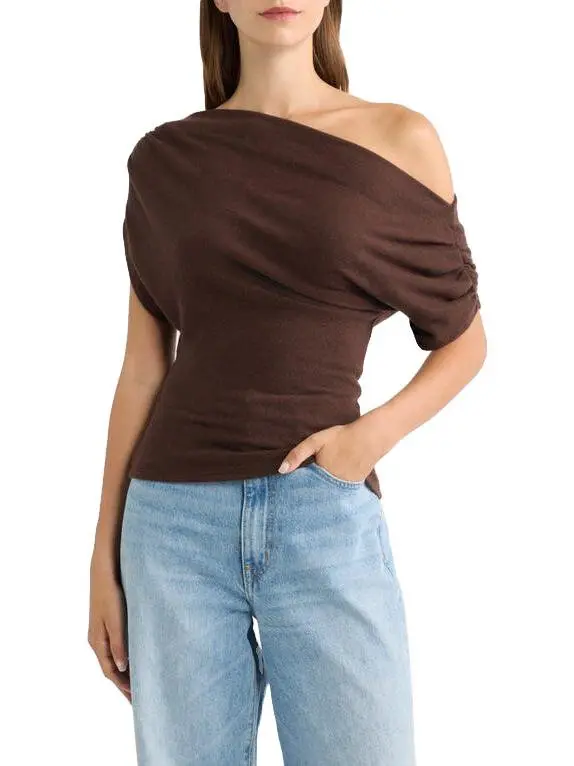 REFORMATION Iris One-shoulder Knit Top - Mole