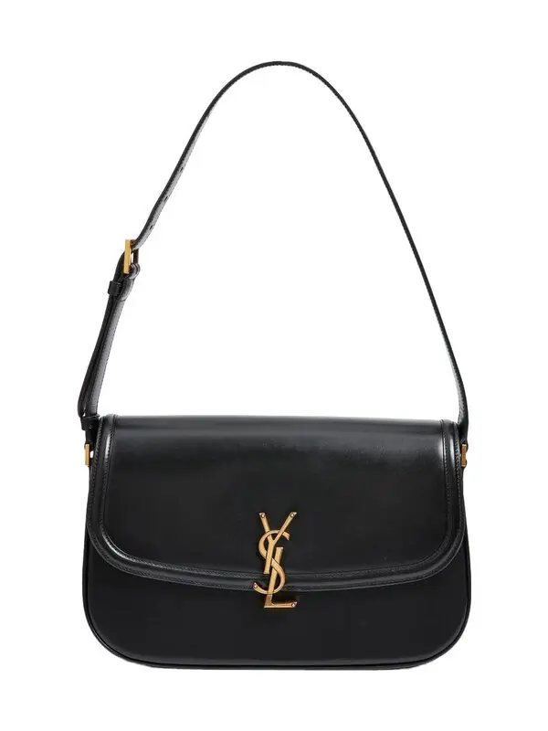 Saint Laurent Large Solferino Leather Shoulder Bag - Noir