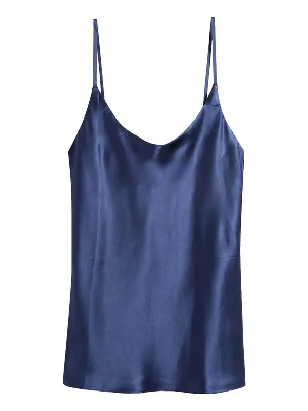 REFORMATION Lila Silk Camisole - Navy