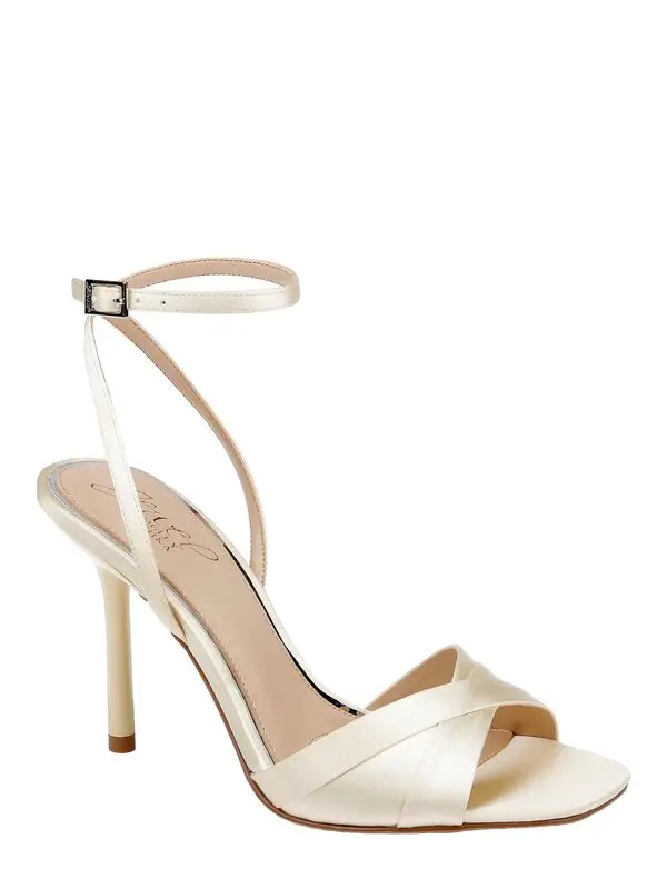 Badgley Mischka Parisa Ankle Strap Sandal - Lemon Satin